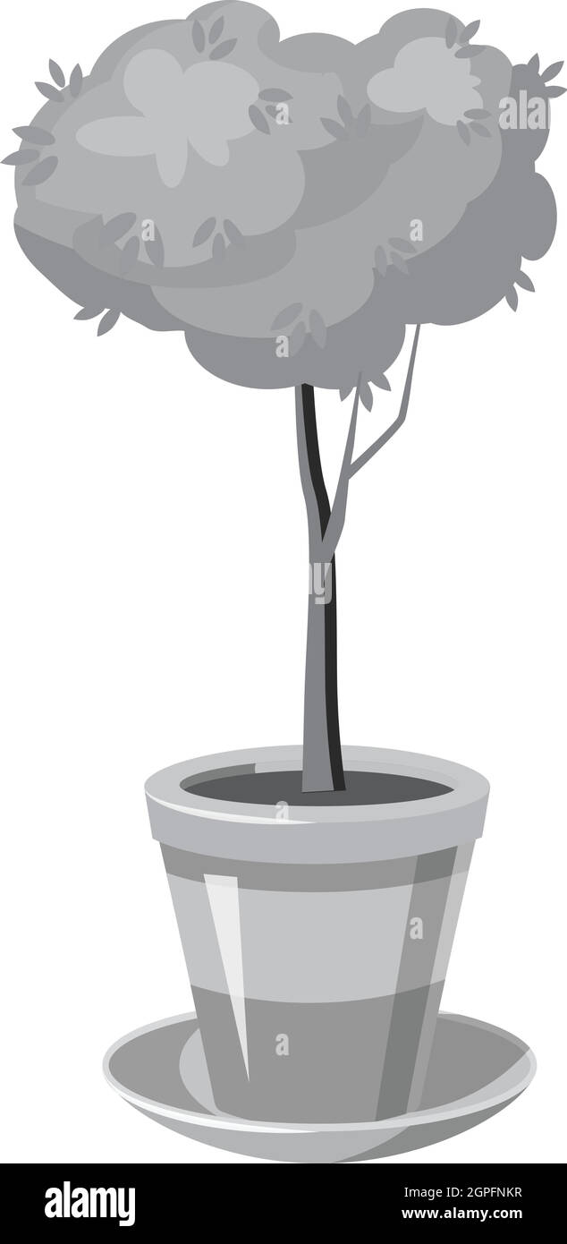 Tree in a pot small garden Stock Vector Images - Alamy