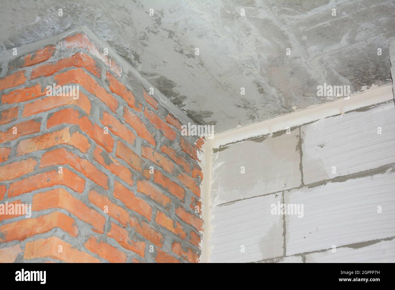 House wall connection details insulation. Plastering and repair wall ...