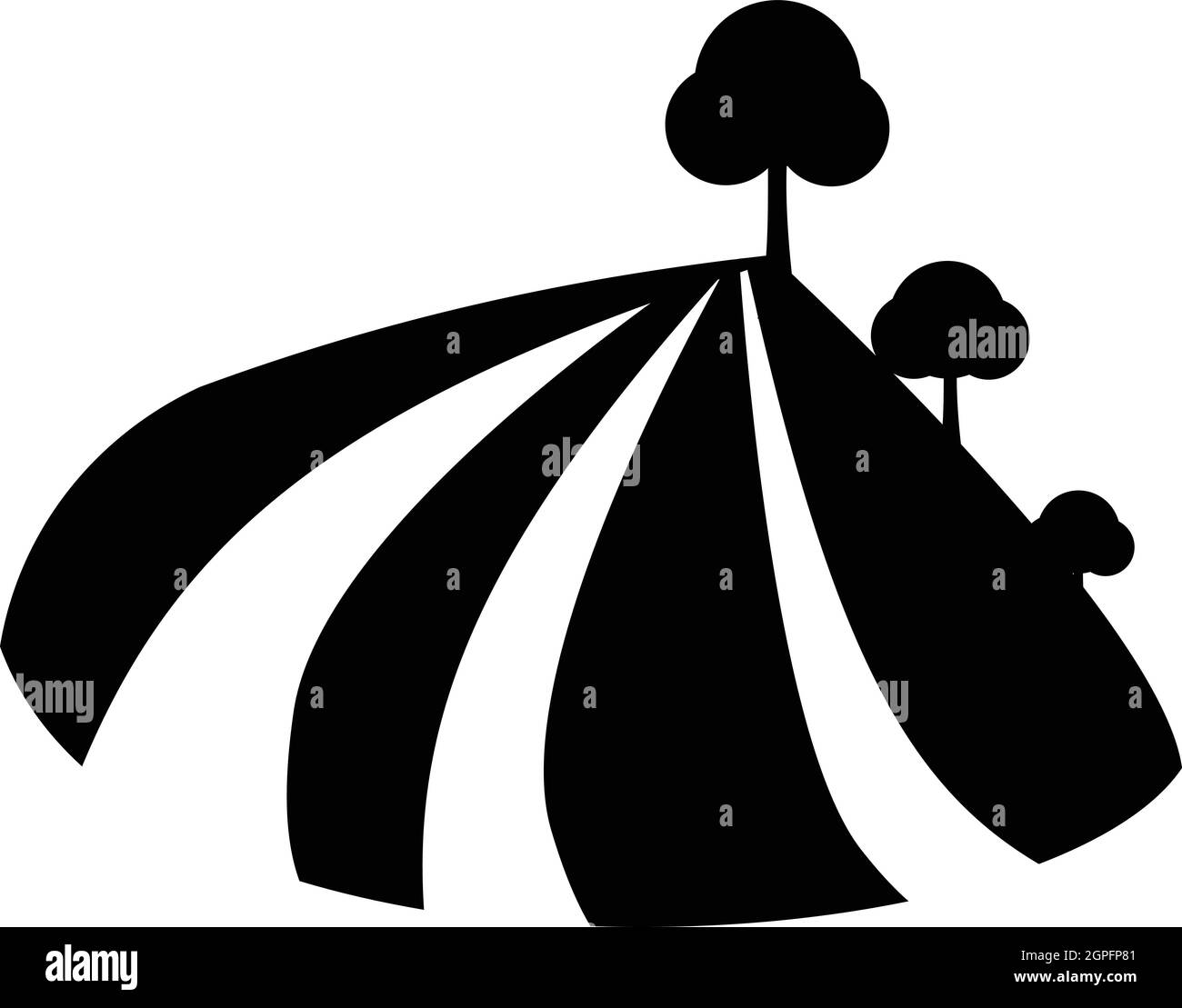 Field with trees icon, simple style Stock Vector Image & Art - Alamy