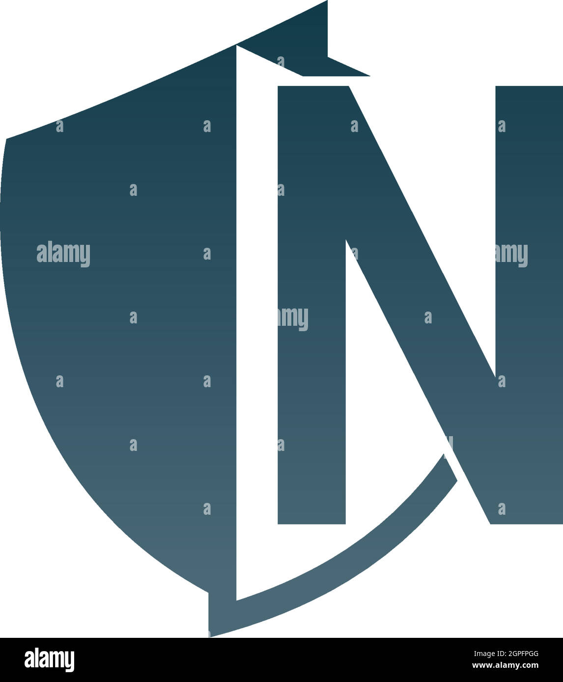 Shield logo icon with letter N beside design vector Stock Vector Image ...