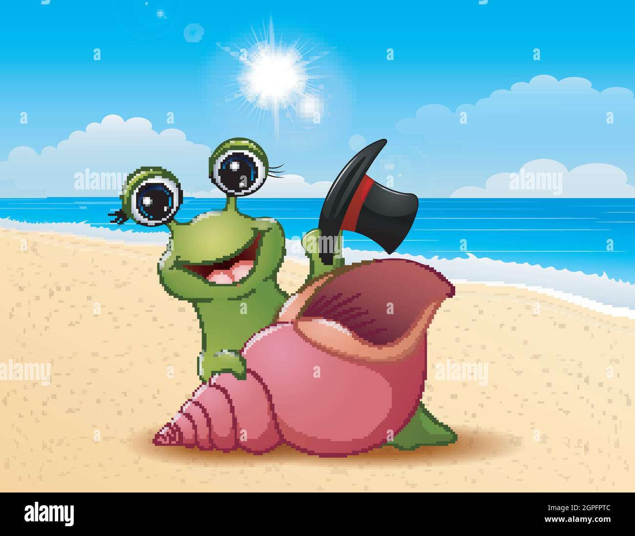 Snail sea shell cartoon Stock Vector Images - Alamy