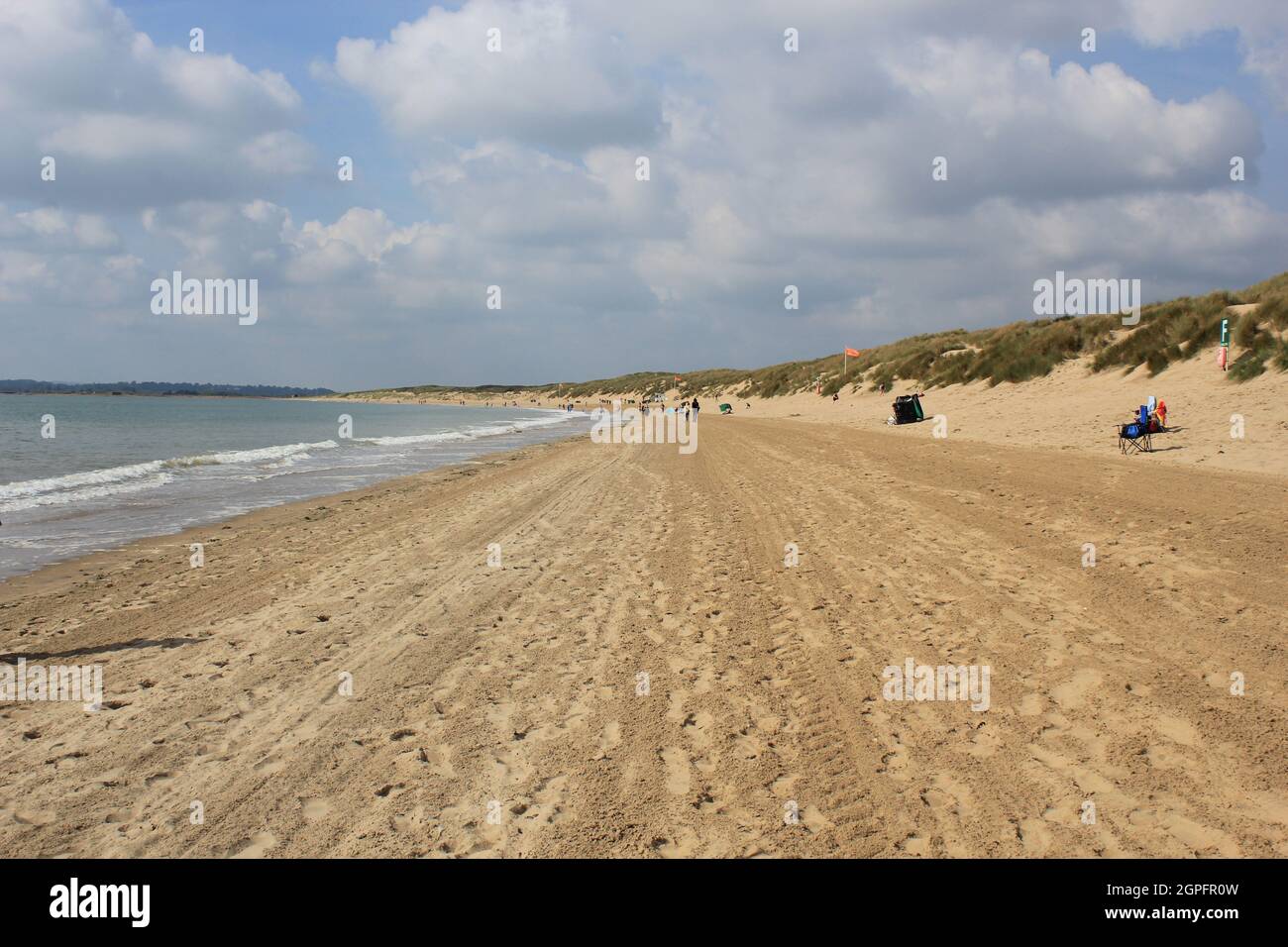 Camber sands East Sussex UK - view of Camber Sand dunes with sky and ...