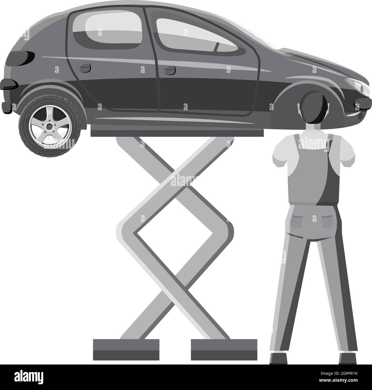 Car mechanic white on Stock Vector Images - Alamy