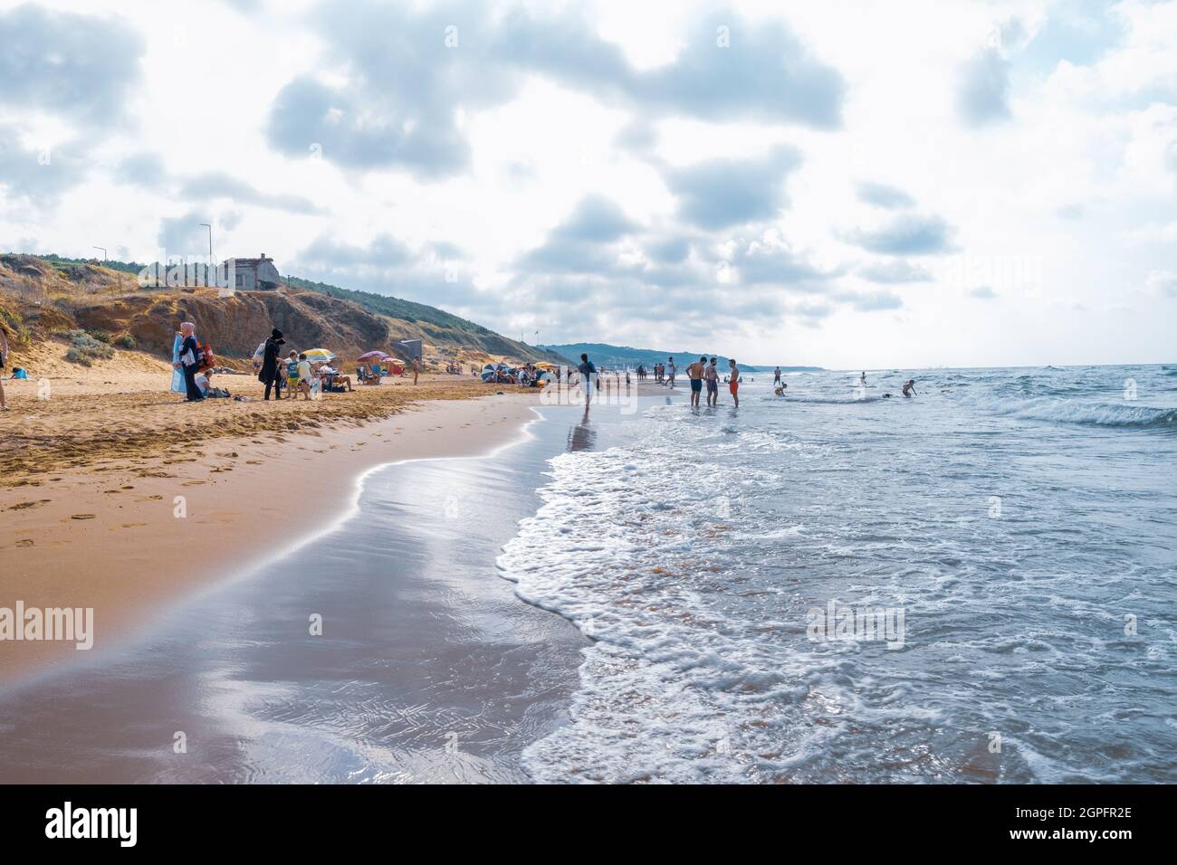 Sariyer, Istanbul, Turkey - 07.14.2021: wide angle view of some Turkish ...