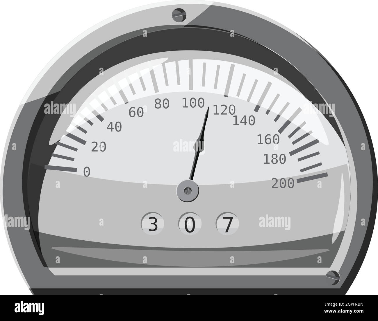 Small speedometer icon, gray monochrome style Stock Vector Image & Art ...