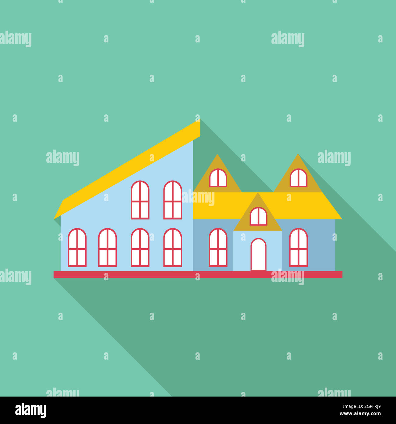 Blue house icon, flat style Stock Vector Image & Art - Alamy