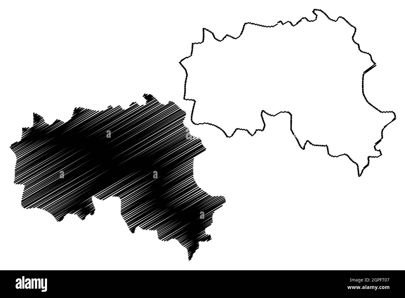 Gurgaon district (Haryana State, Republic of India) map vector ...
