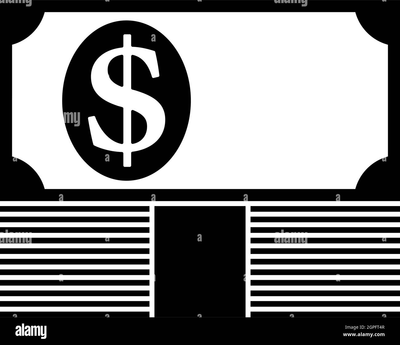 Banknote On Top Of Money Stack Icon Stock Vector Image & Art - Alamy