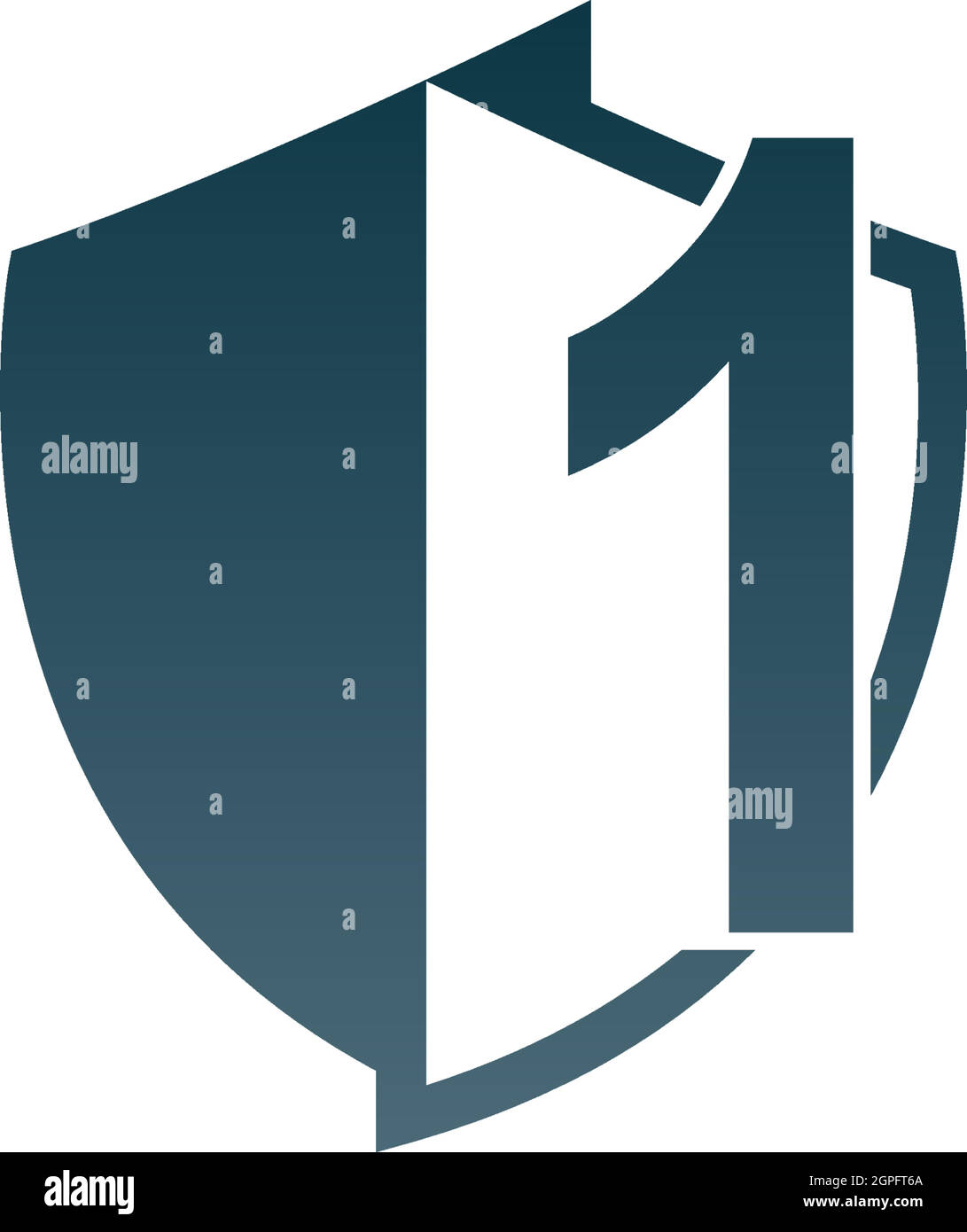 Shield logo icon with number 1 beside design vector Stock Vector Image ...