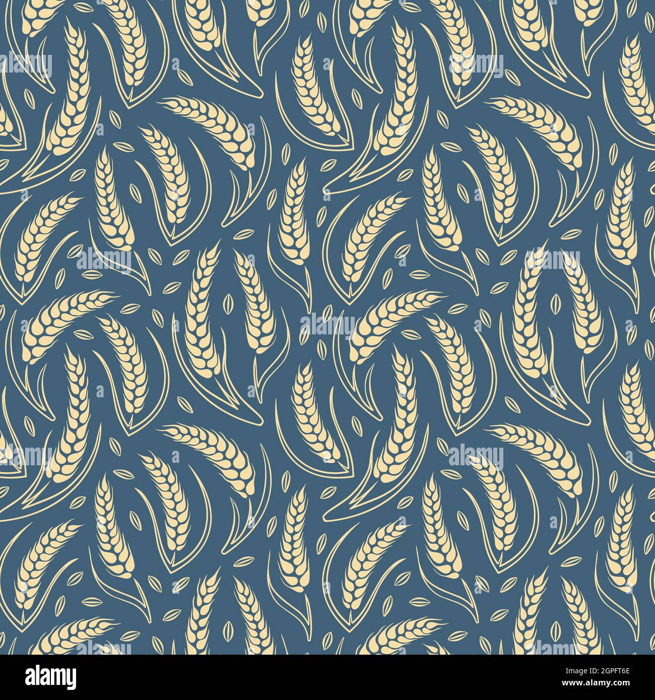 Cereal seamless pattern. Hand drawn wheat background. Vector ...