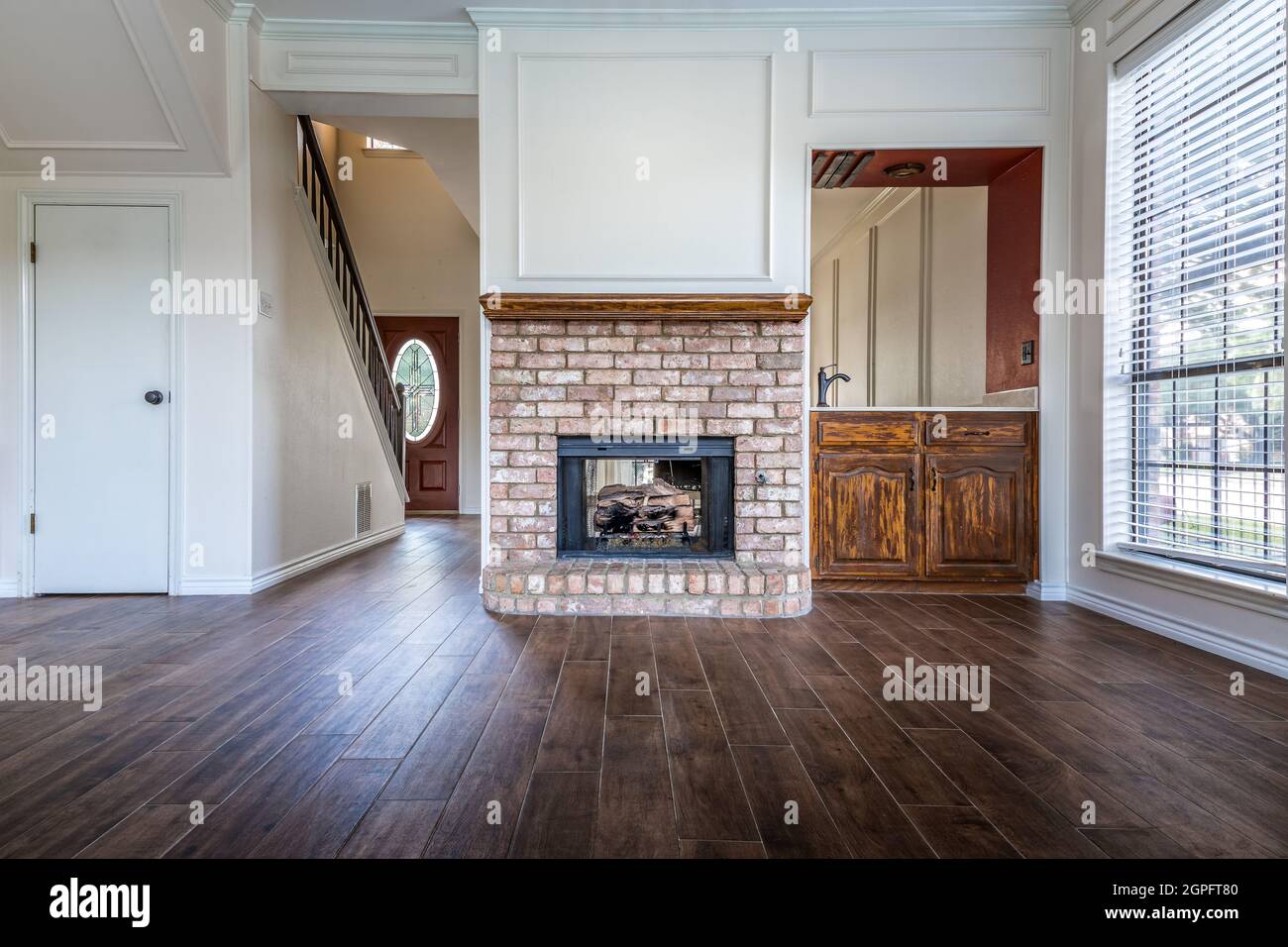 Empty Room With Fireplace