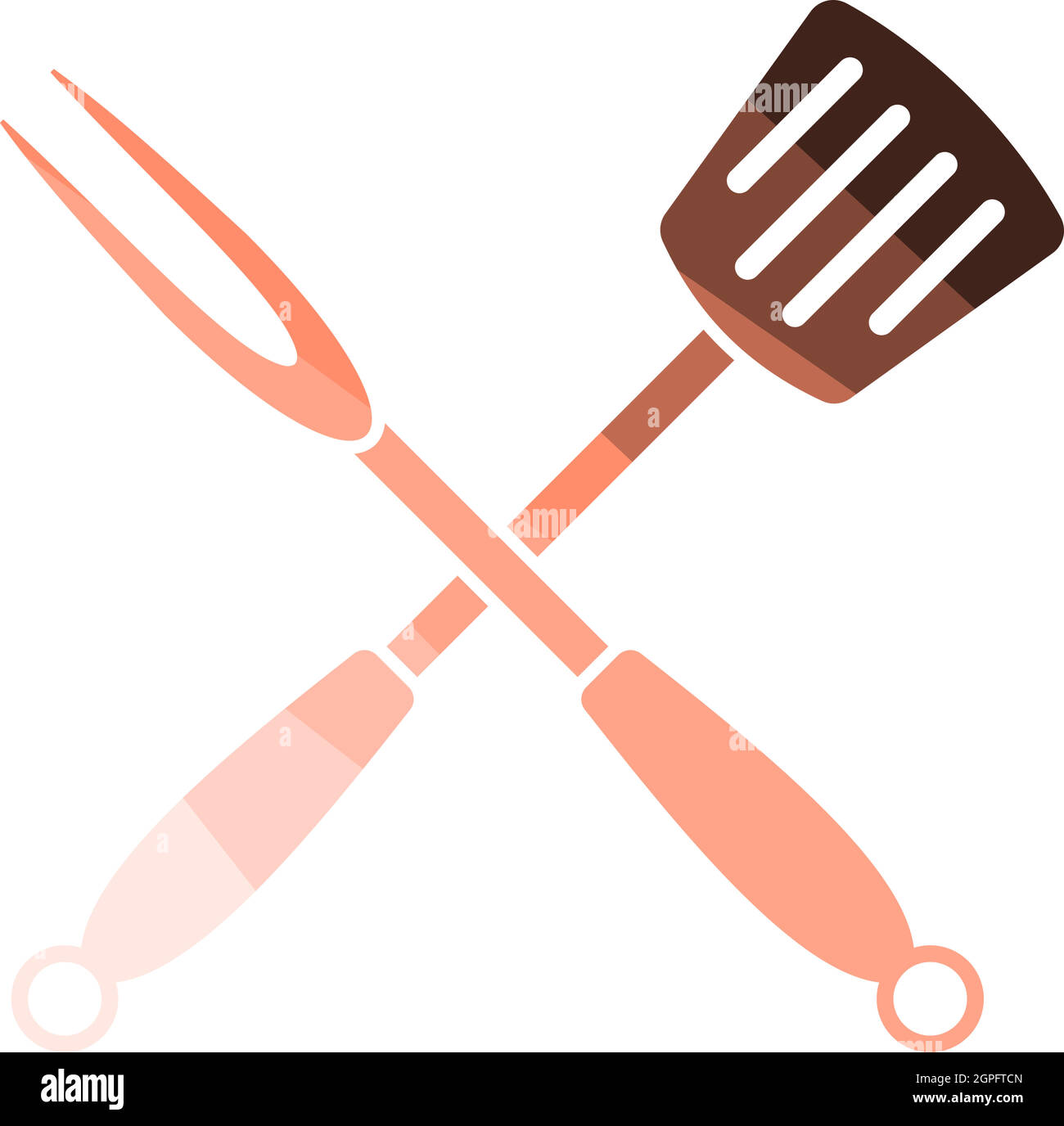 Crossed Frying Spatula And Fork Icon Stock Vector Image & Art - Alamy
