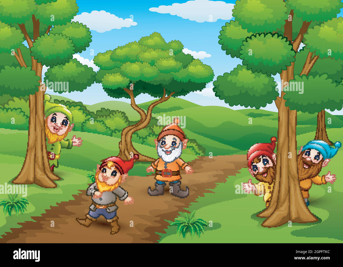 Trees in forest garden Stock Vector Images - Alamy