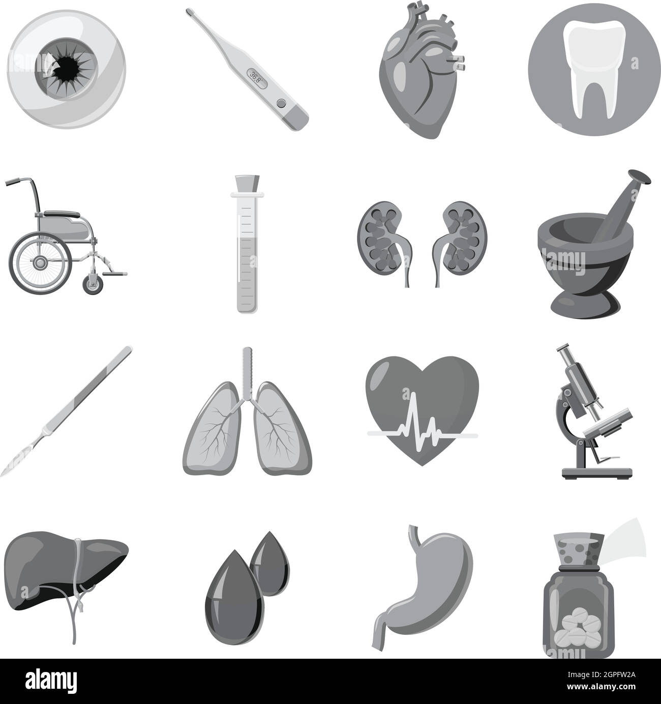 Human organ and medical equipment icons set Stock Vector Image & Art ...
