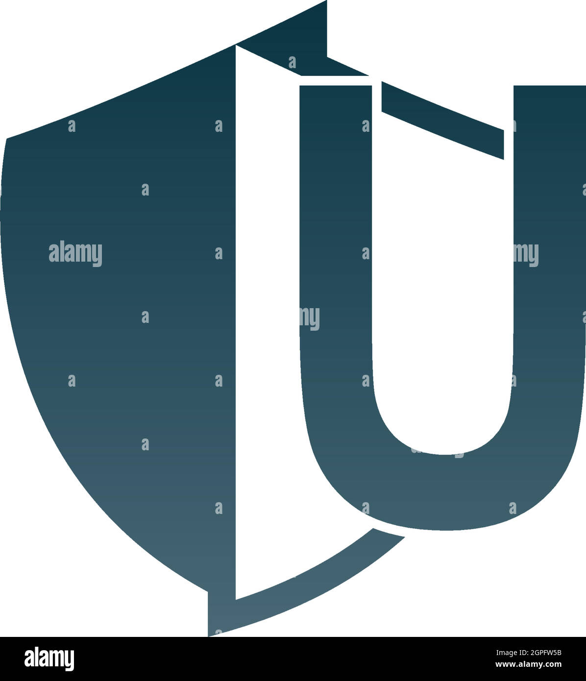 Shield logo icon with letter U beside design vector Stock Vector Image ...