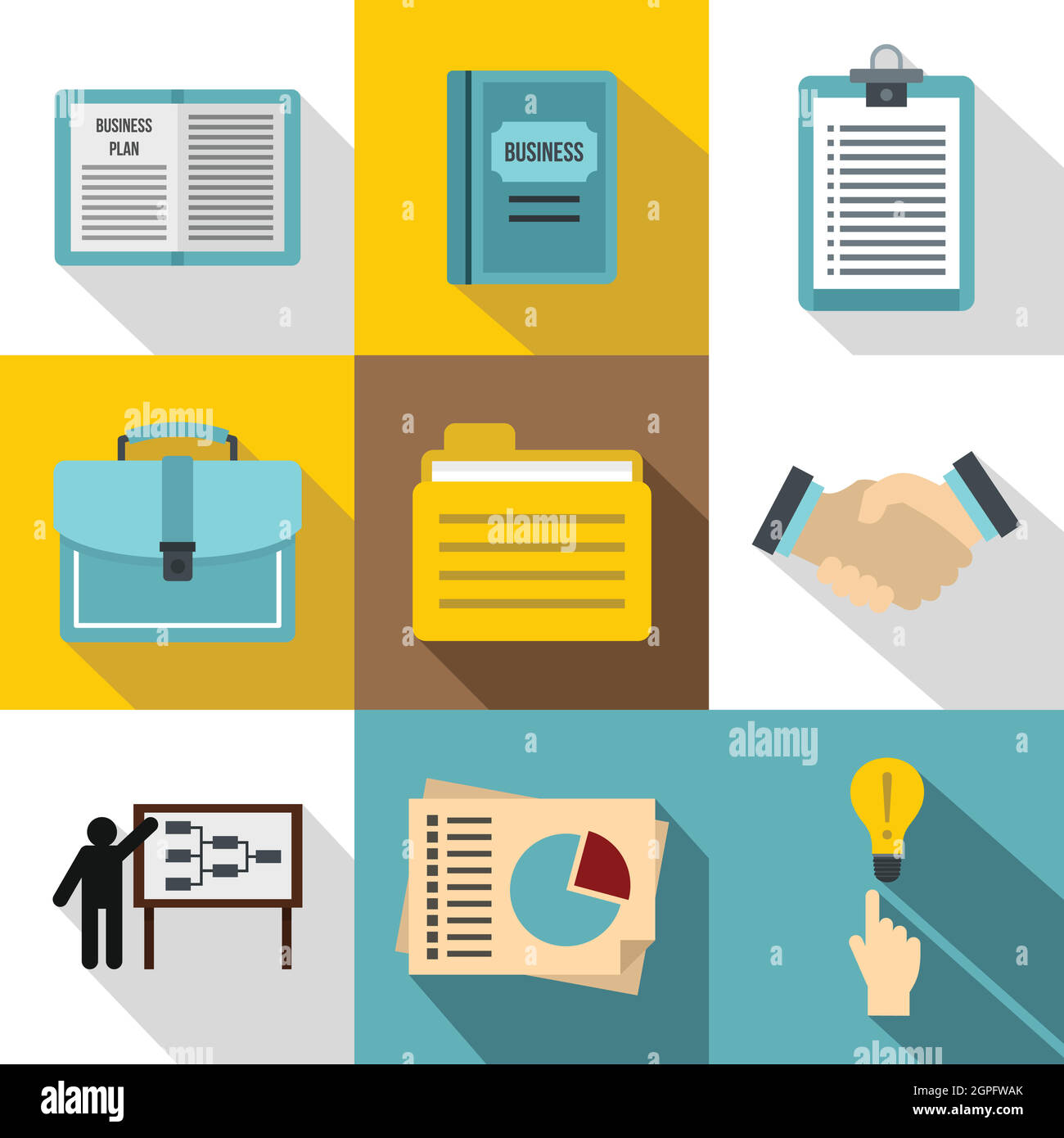 Firm icons set, flat style Stock Vector Image & Art - Alamy