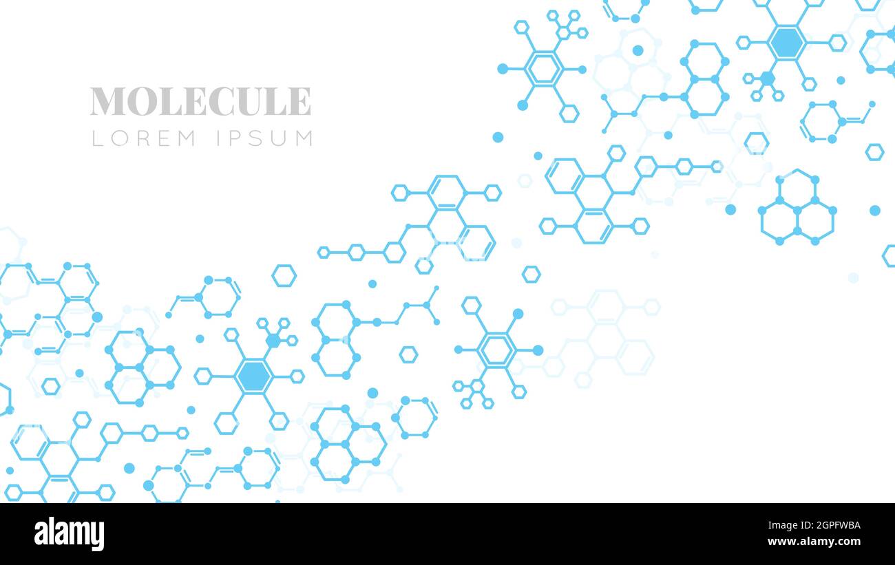 Molecular structure. Medicine researching, DNA or chemistry science ...