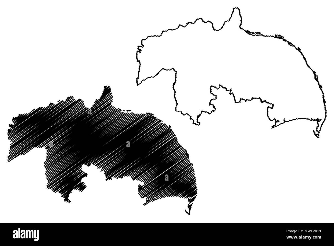 Guntur district (Andhra Pradesh State, Republic of India) map vector ...