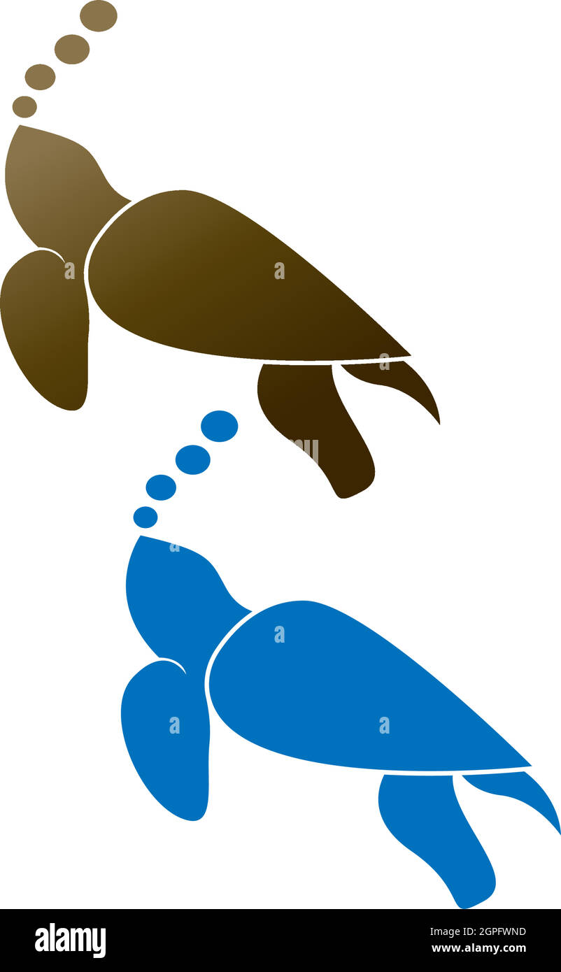 Turtle logo icon vector template illustration design concept Stock ...