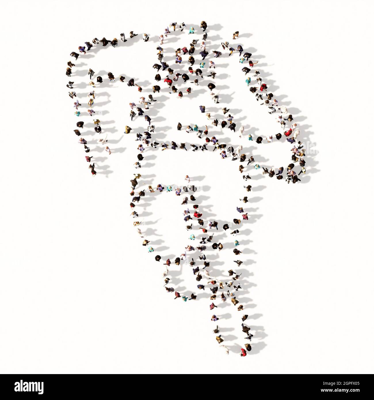 Concept or conceptual large community of people forming the image of ...