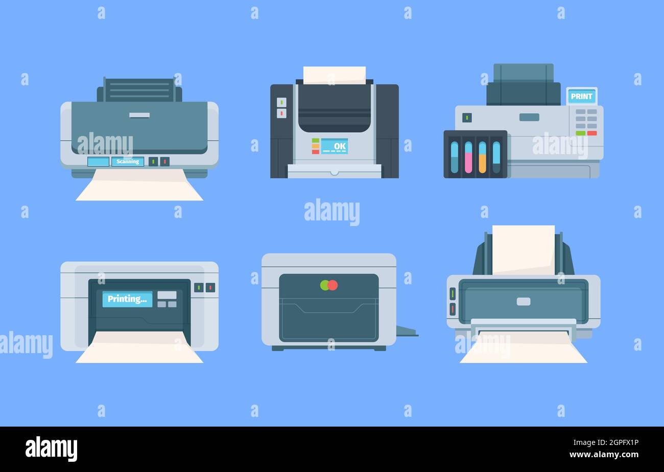 Office printer documents Stock Vector Images - Alamy