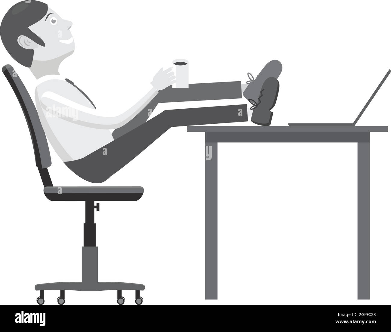 Office man feet table Stock Vector Images - Alamy