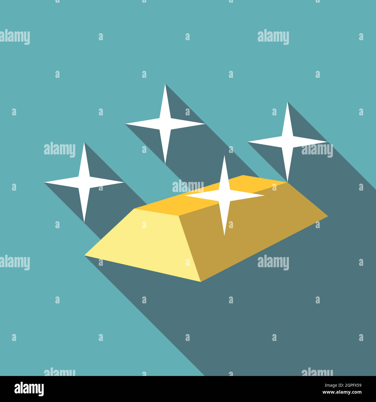 Gold bar icon flat hi-res stock photography and images - Alamy