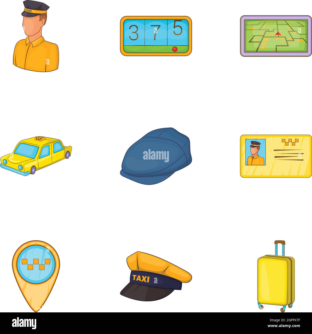 Cartoon taxi driver isolated illustration hi-res stock photography and ...