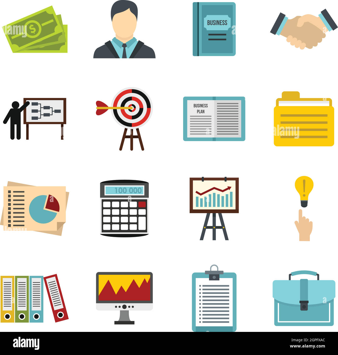Business strategy icons set, flat style Stock Vector Image & Art - Alamy