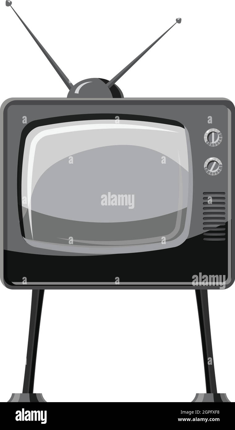 Retro TV icon, gray monochrome style Stock Vector Image & Art - Alamy