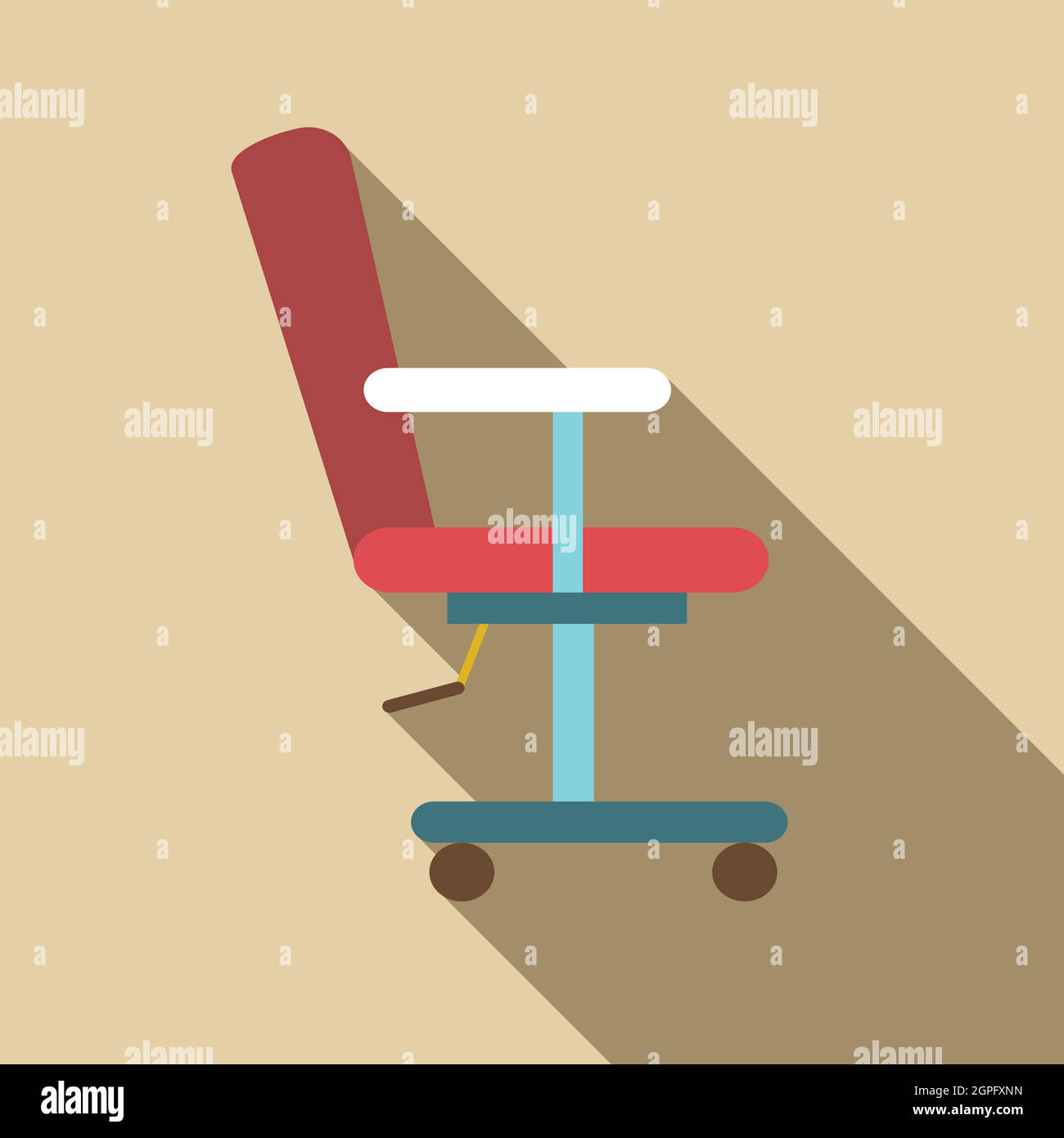 Red barber chair icon, flat style Stock Vector Image & Art - Alamy