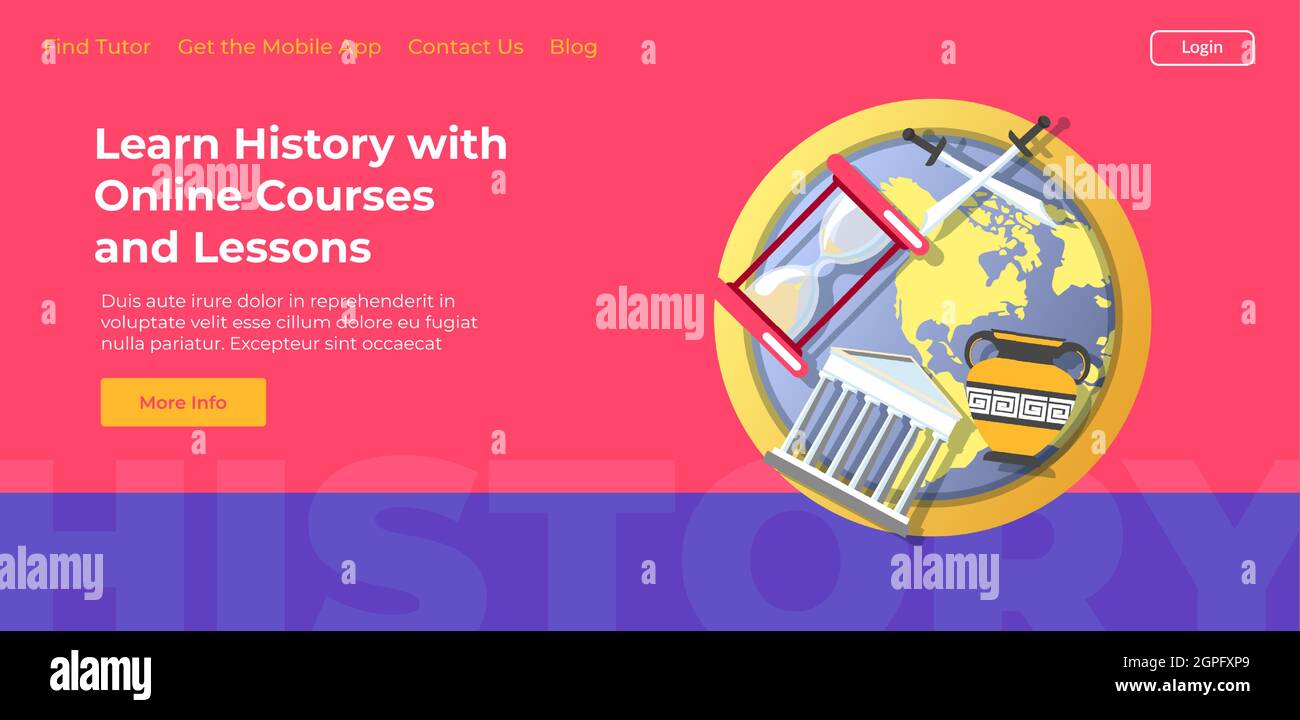 Learn history with online courses and lessons Stock Vector Image & Art ...