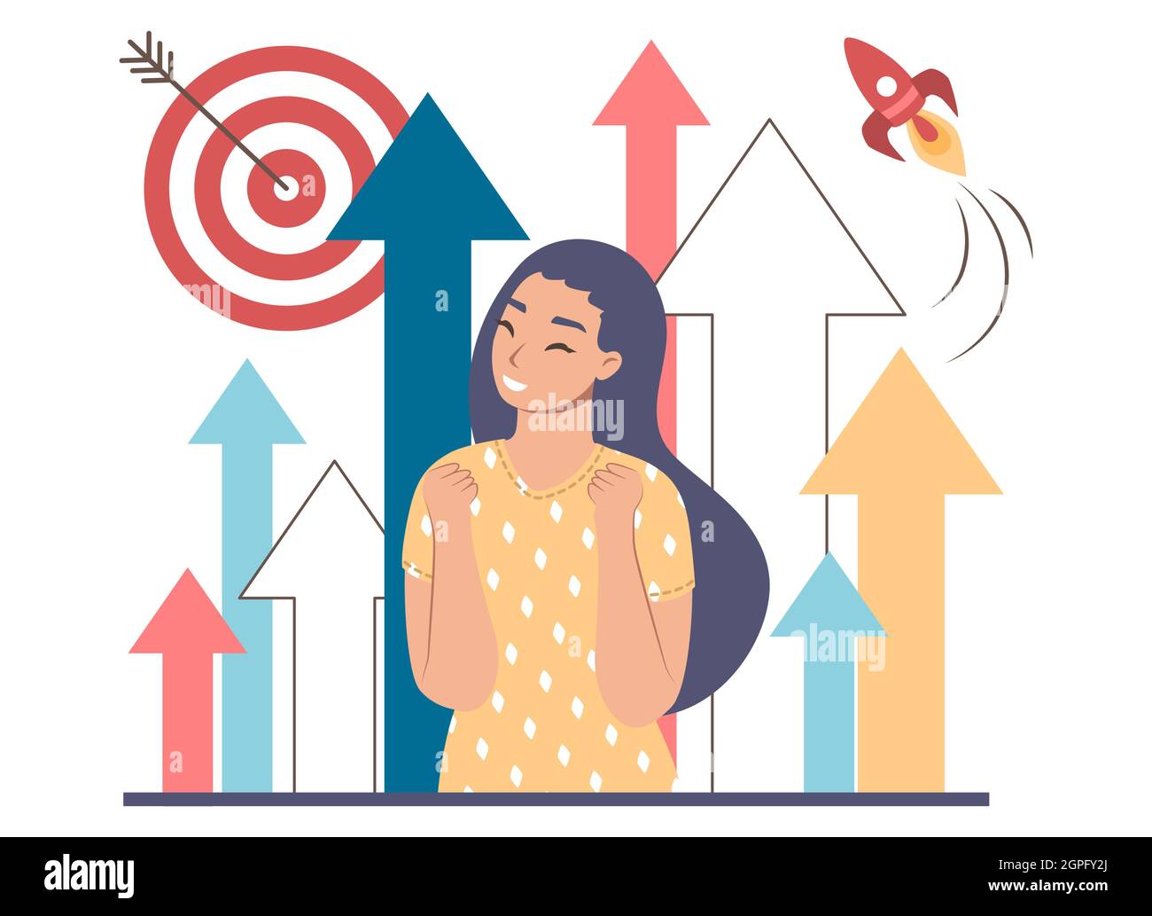 Professional career growth, success, business project launch, career ...