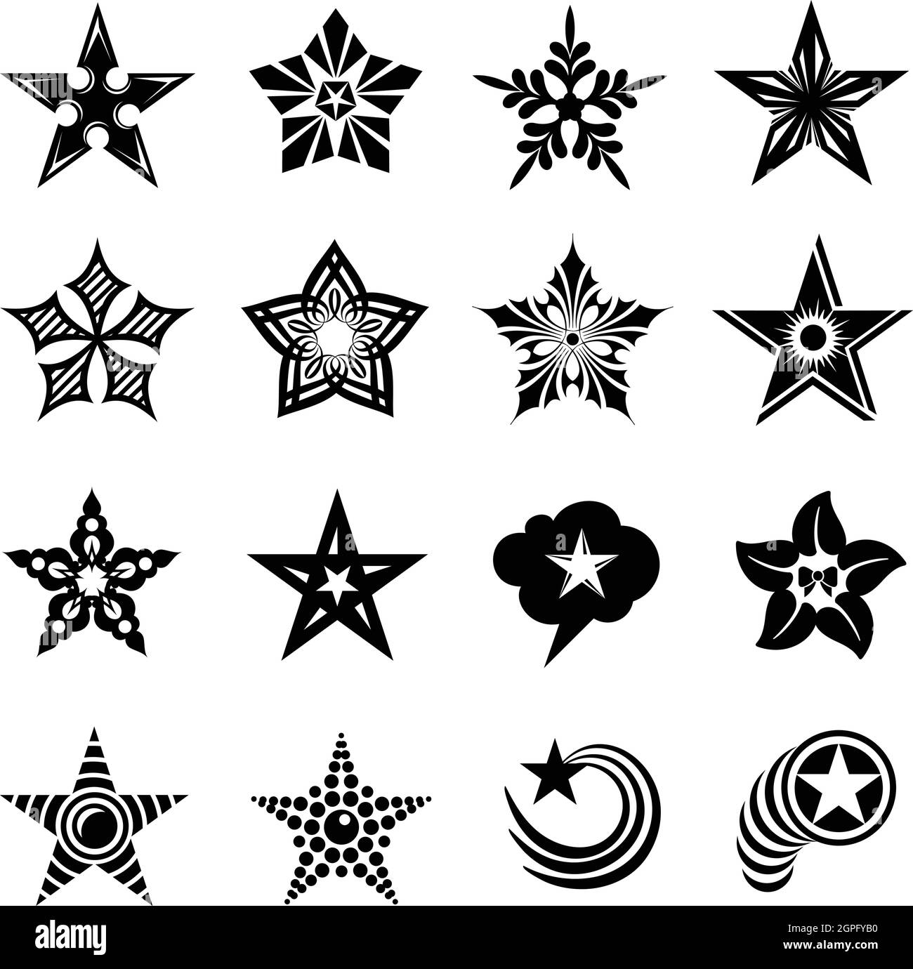 Star rating stars icon set hi-res stock photography and images - Alamy