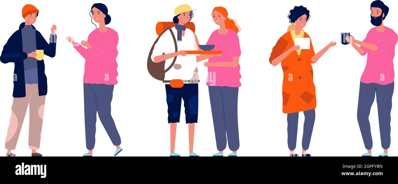 Group Of Poor People Cartoon