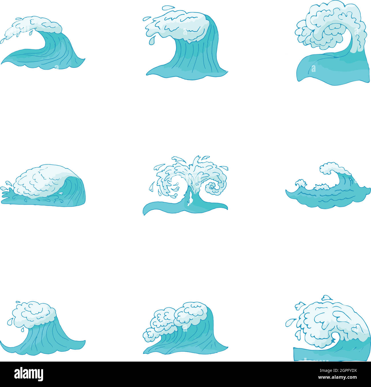Ocean icons set, cartoon style Stock Vector Image & Art - Alamy