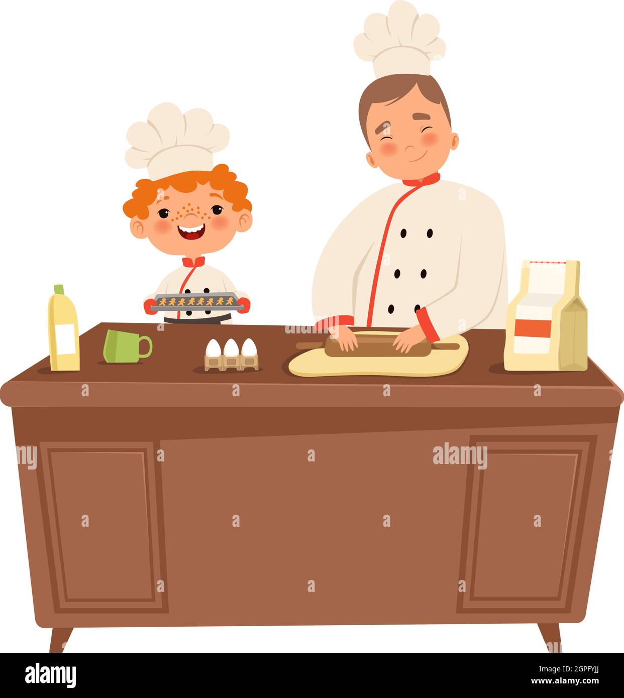 Child helping with meal Stock Vector Images - Alamy