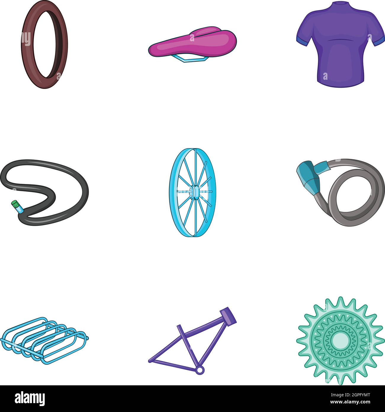 Bicycle icons set, cartoon style Stock Vector Image & Art - Alamy
