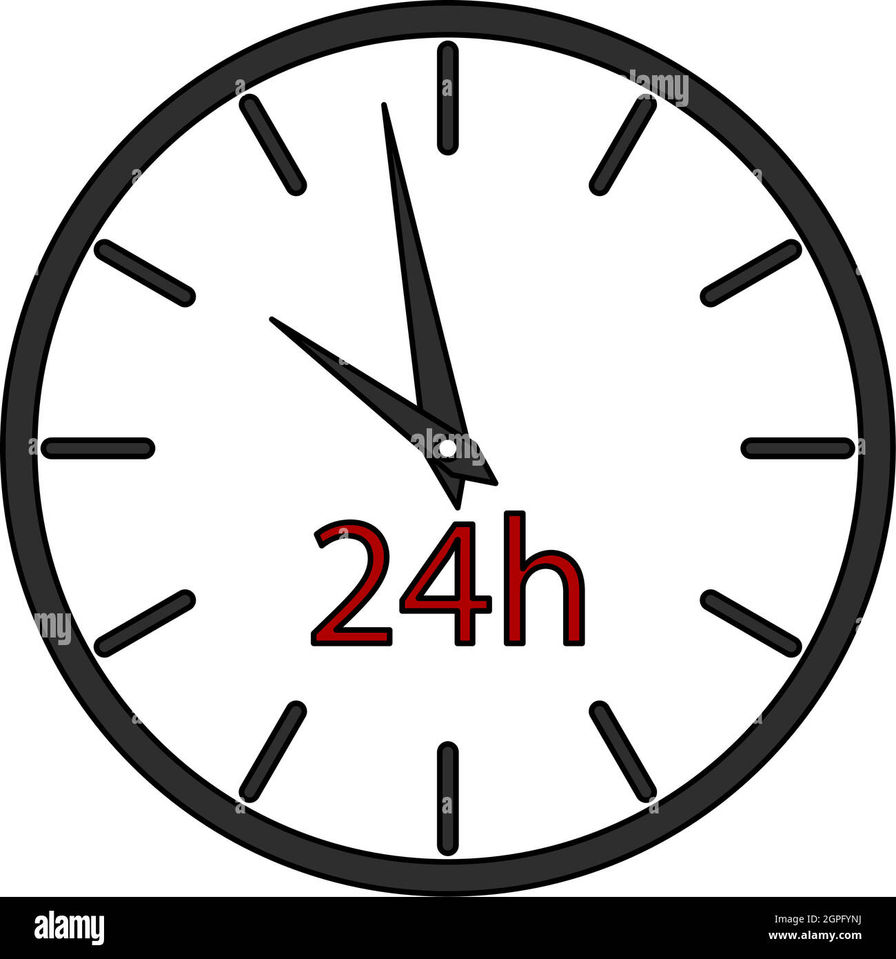 24 Hours Clock Icon Stock Vector Image & Art - Alamy