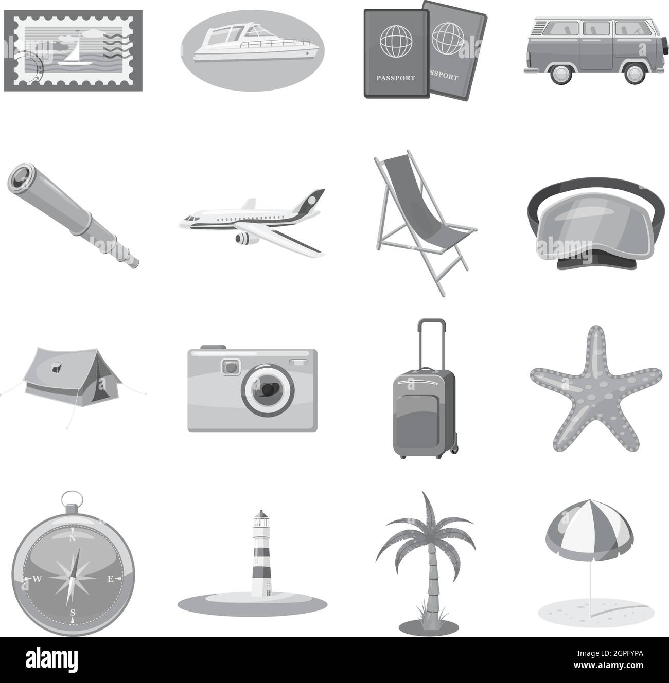 Travel holiday trip icons Stock Vector Images - Alamy
