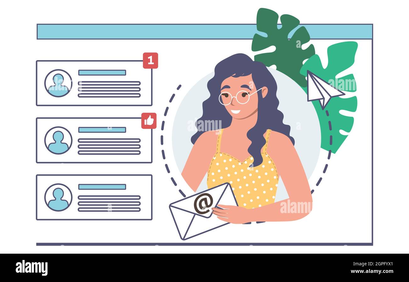 Lady sending Stock Vector Images - Alamy