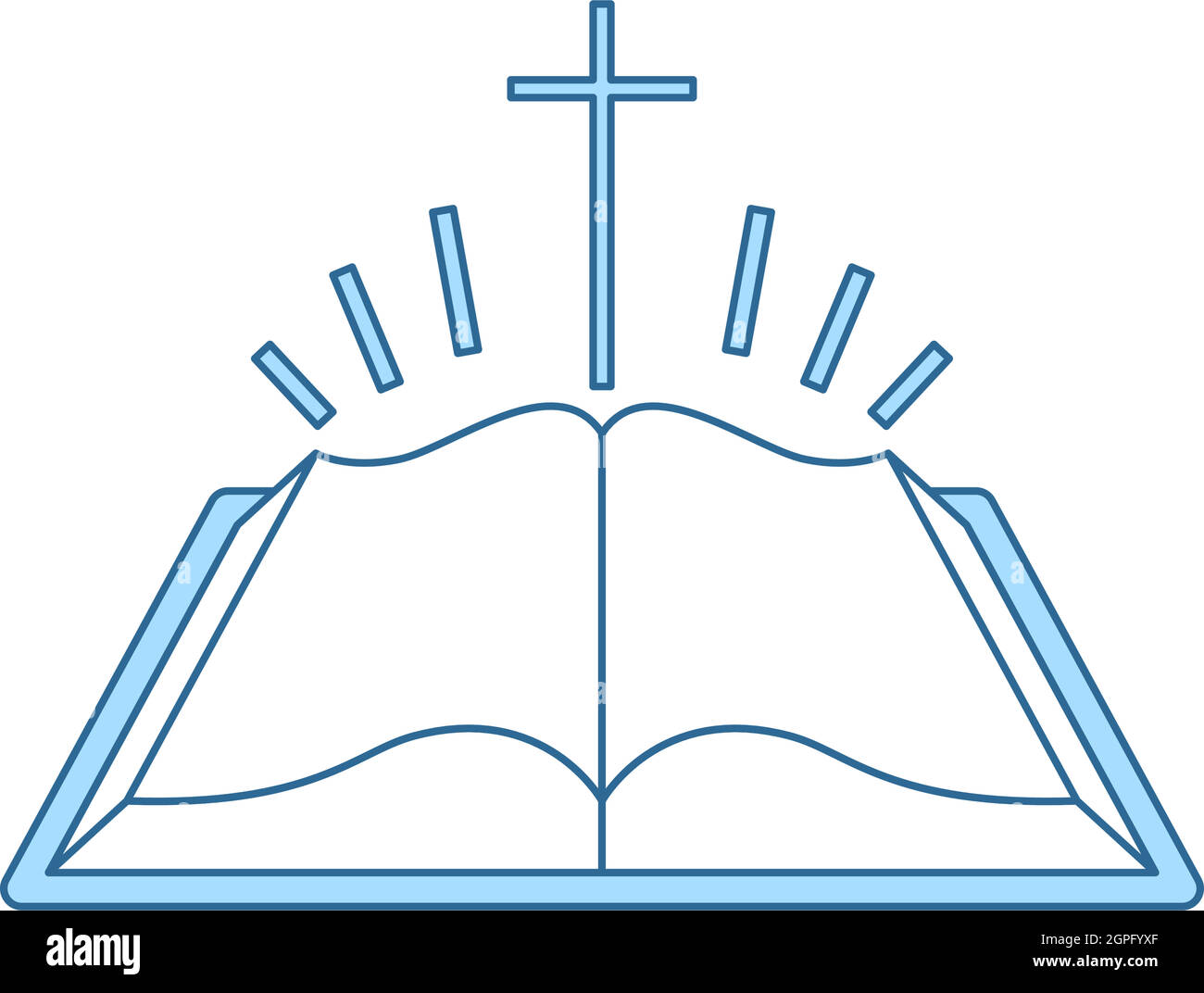 Open holy bible cross Stock Vector Images - Alamy