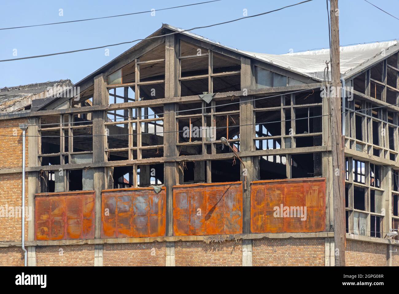Old Factory Building Damaged by Fire Incident Stock Photo - Alamy