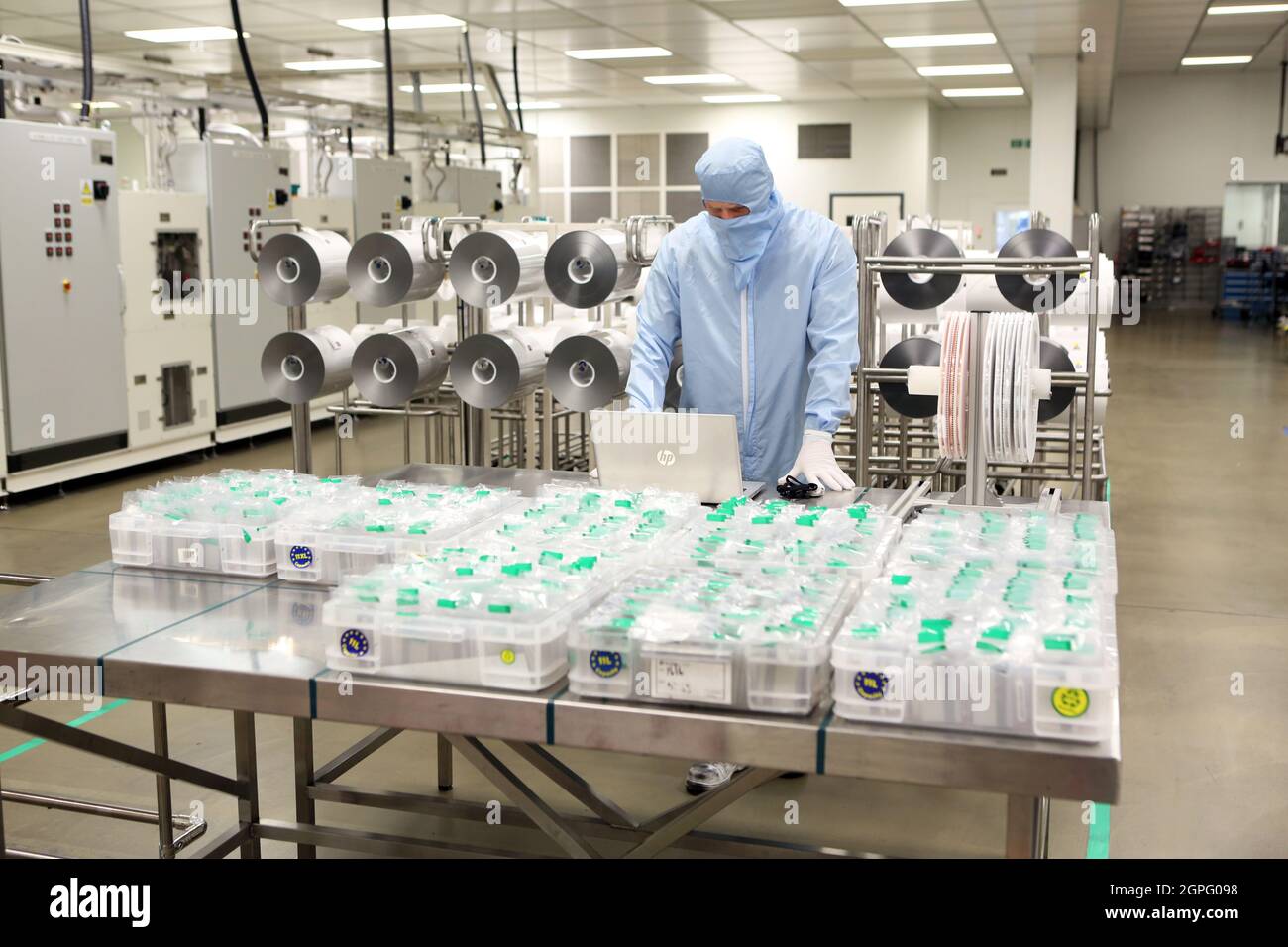Workers at the Envision AESC Cell manufaucturing area for electric ...
