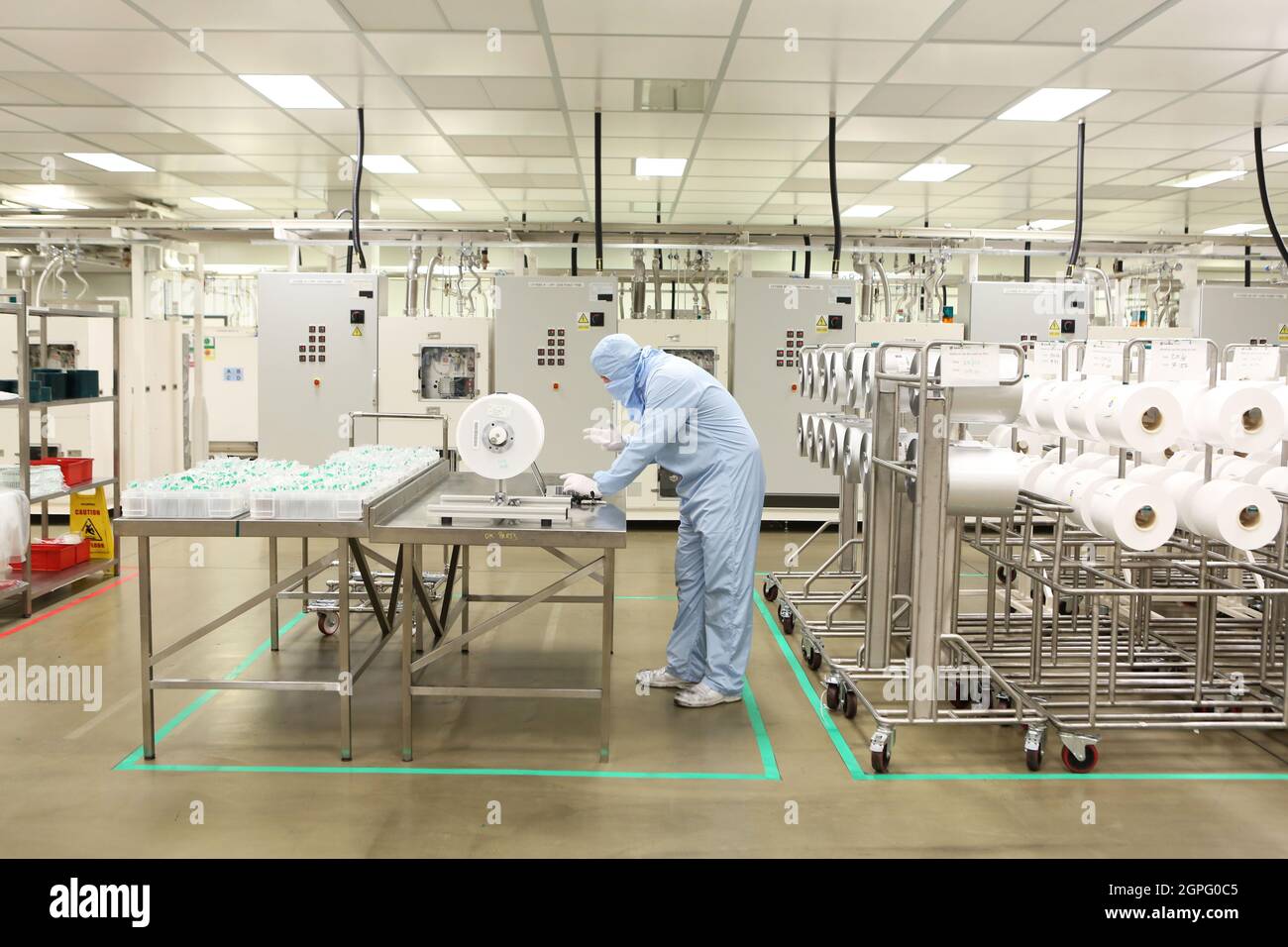 Workers at the Envision AESC Cell manufaucturing area for electric ...