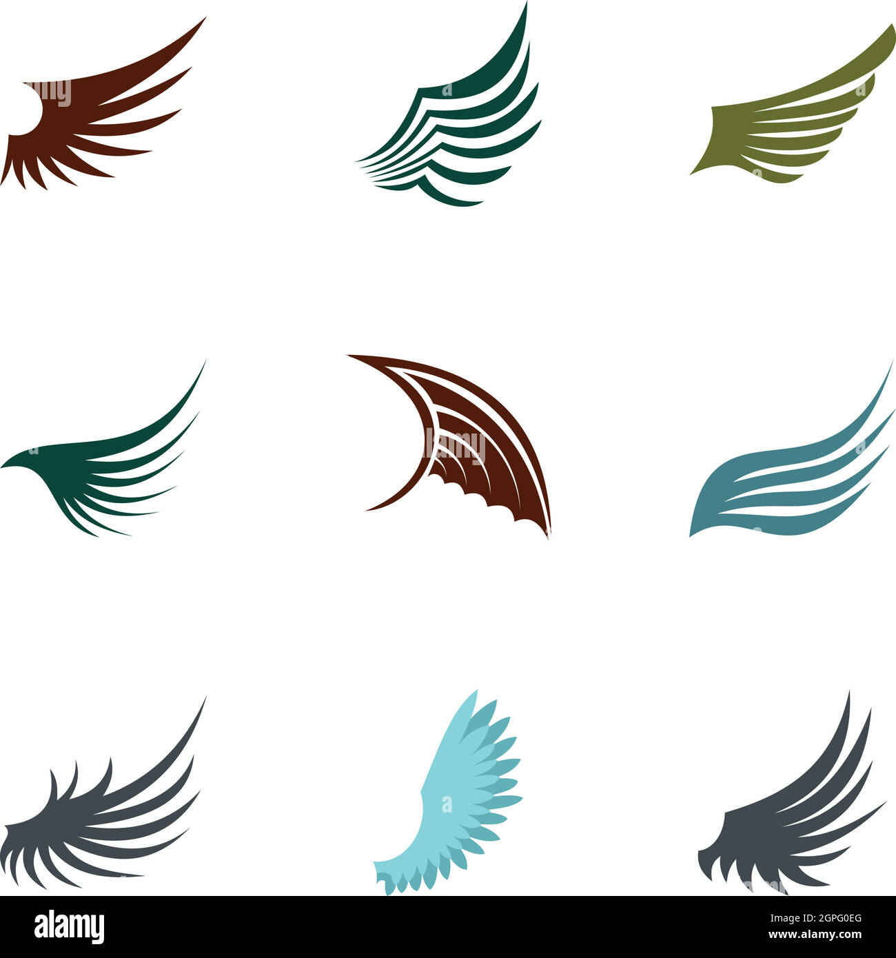 Angel icon flat set Cut Out Stock Images & Pictures - Alamy