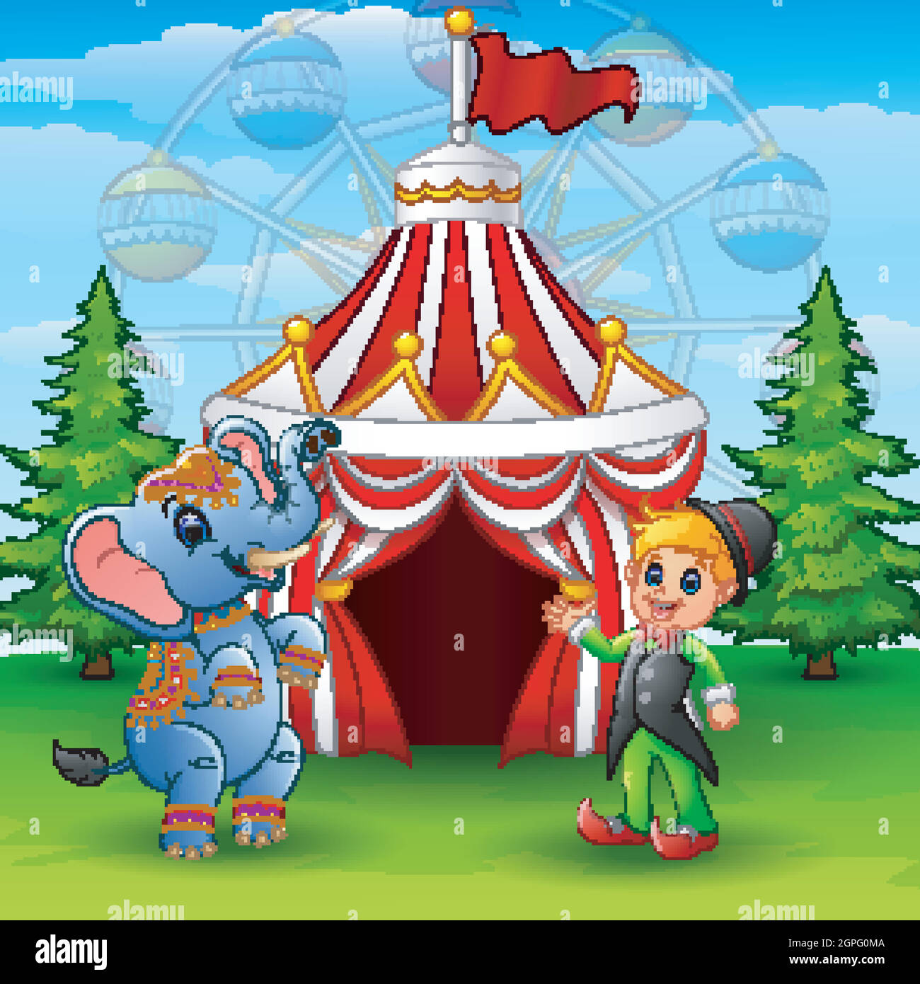 Traditional circus performer Stock Vector Images - Alamy