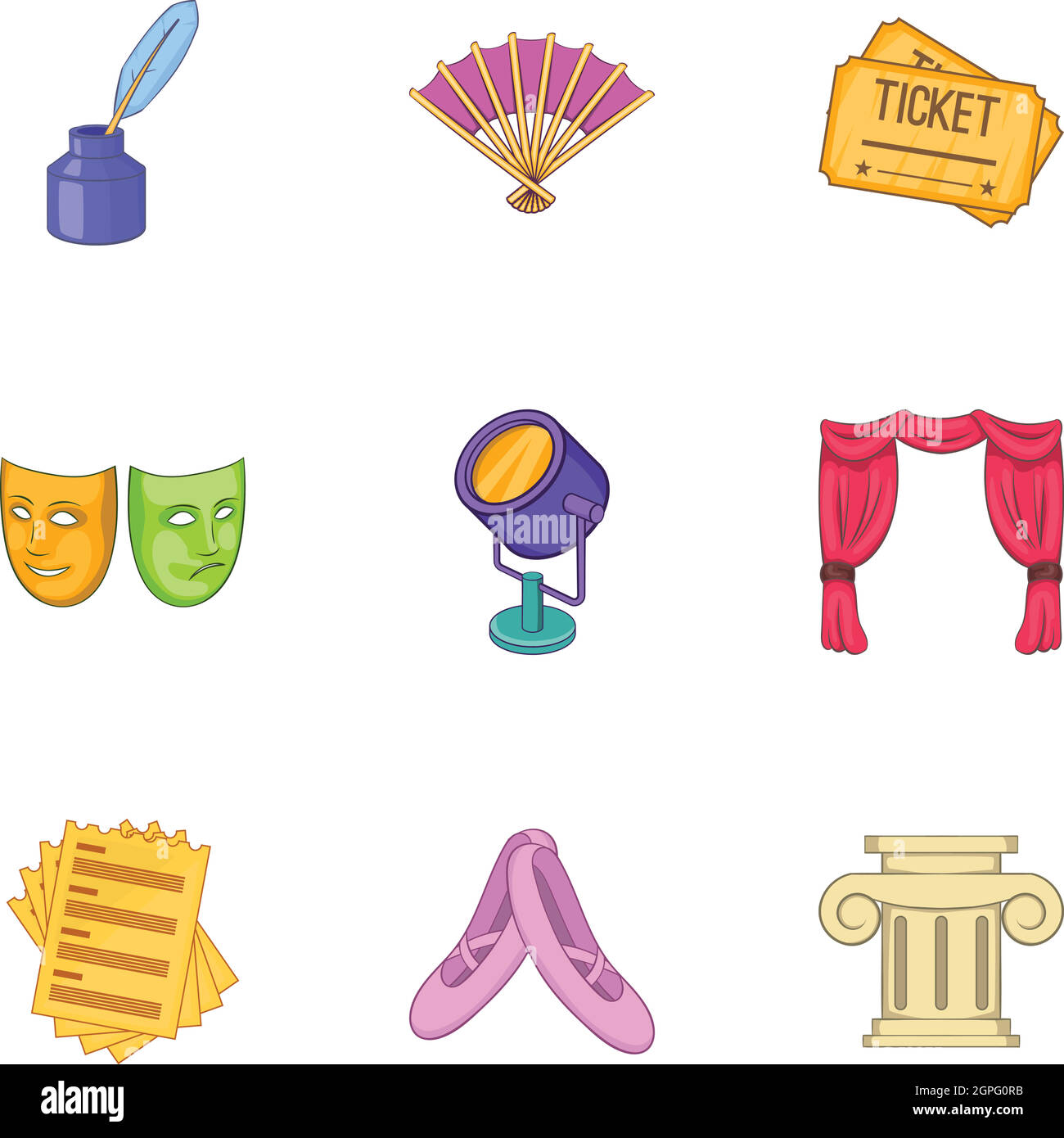 Performance icons set, cartoon style Stock Vector Image & Art - Alamy