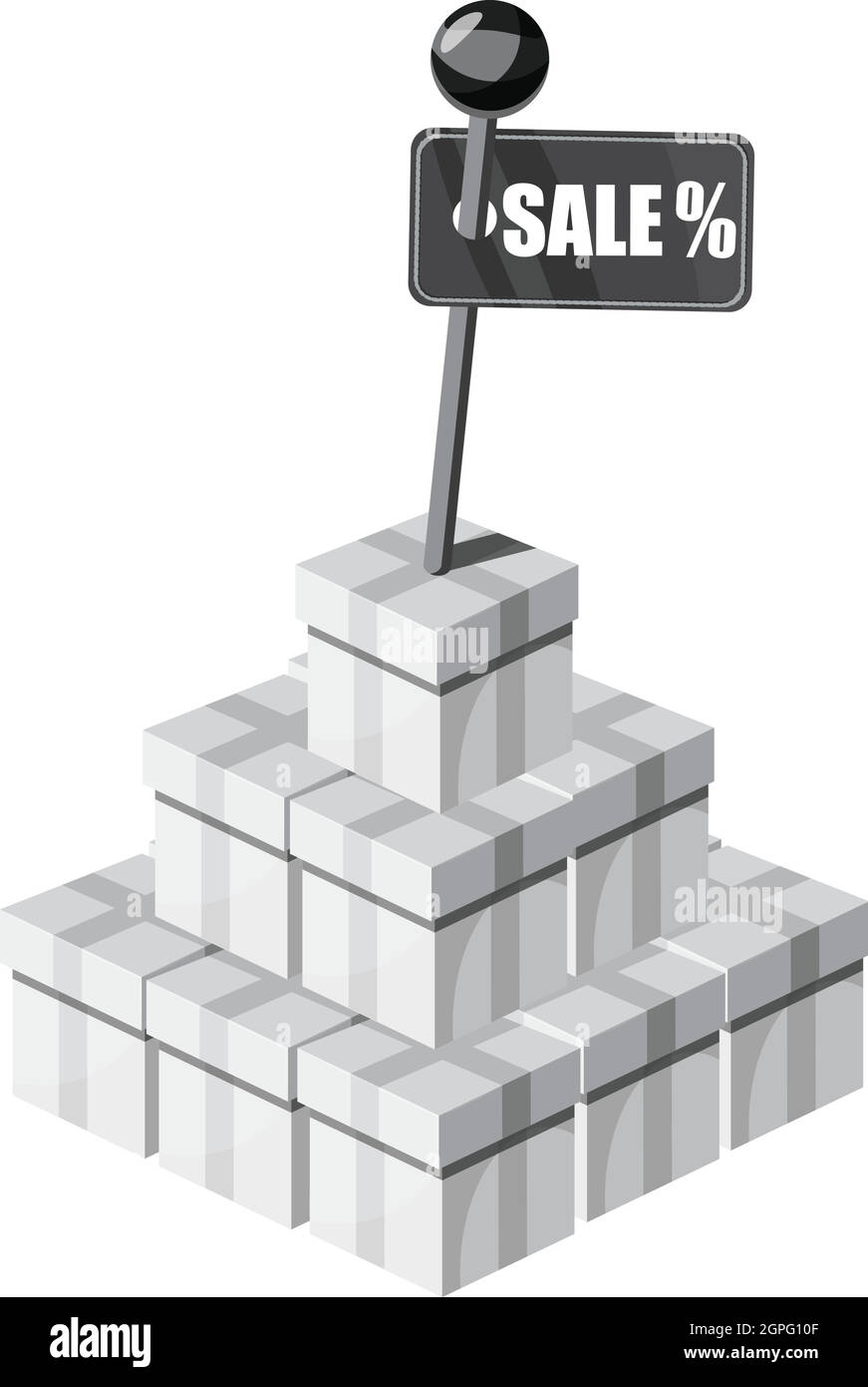Pile of boxes with sale sign icon Stock Vector Image & Art - Alamy