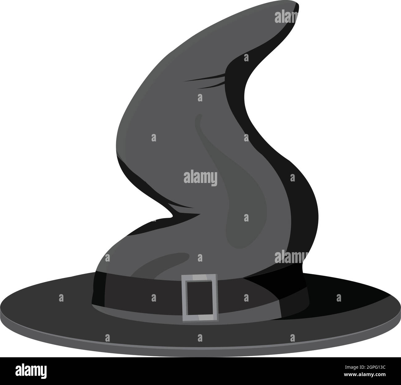 Isolated icon of witch cap costume Black and White Stock Photos ...